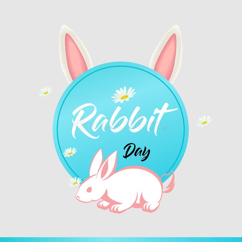 Rabbit Day Poster stock vector. Illustration of decoration - 230313158