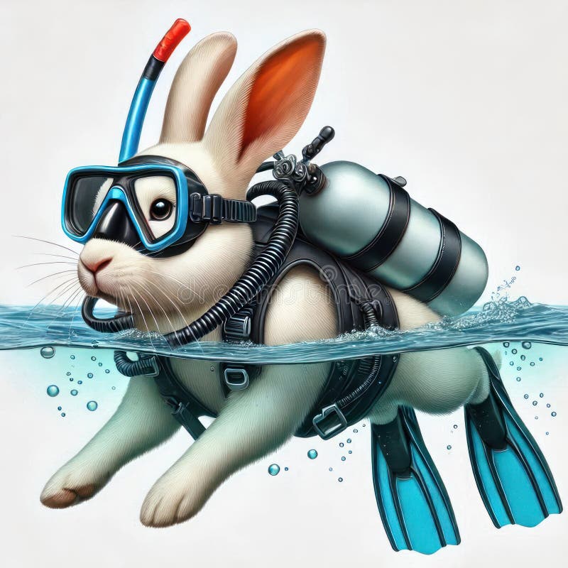 Cartoon Rabbit Scuba Gear Stock Photos - Free & Royalty-Free Stock ...