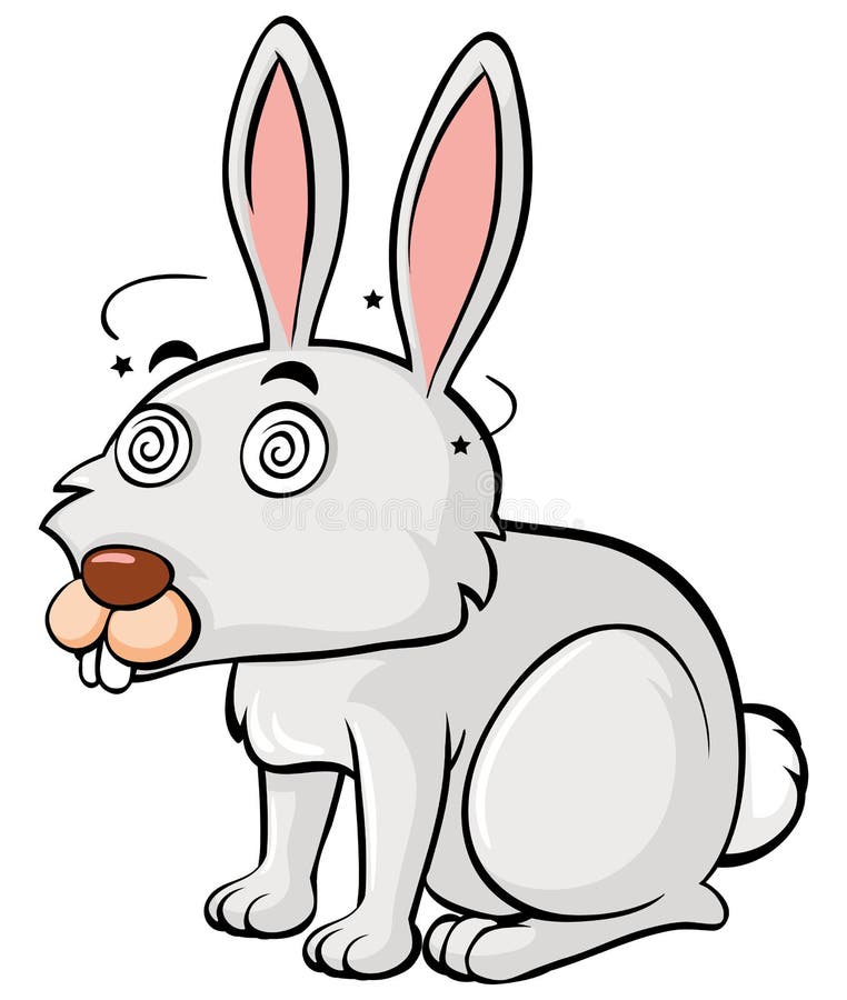 Dizzy Rabbit with 3D Lenses Stock Illustration - Illustration of ...
