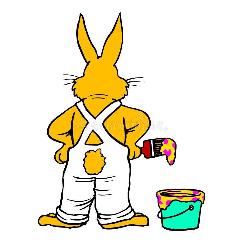Rabbit do painting stock illustration. Illustration of mascot - 256455122
