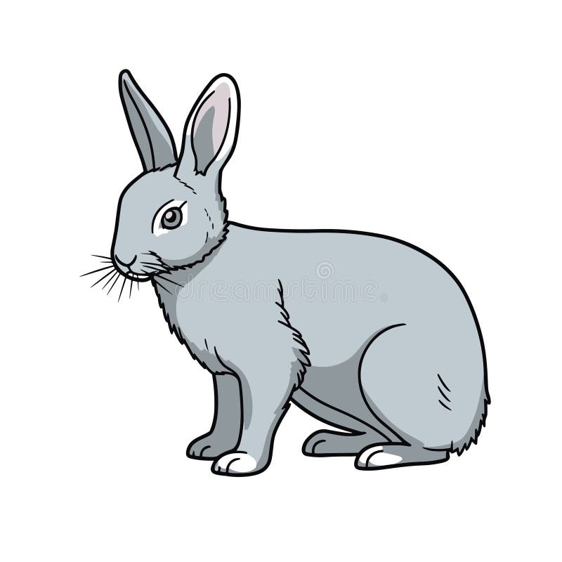 Rabbit Doe Hand-drawn Illustration. Rabbit Doe. Vector Doodle Style ...