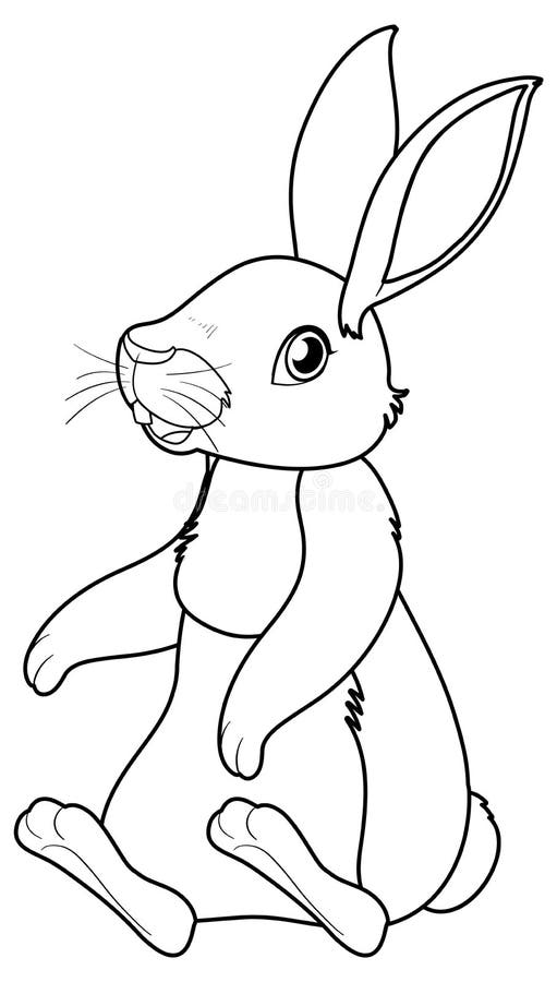 Rabbit Doodle Outline for Colouring Stock Vector - Illustration of ...