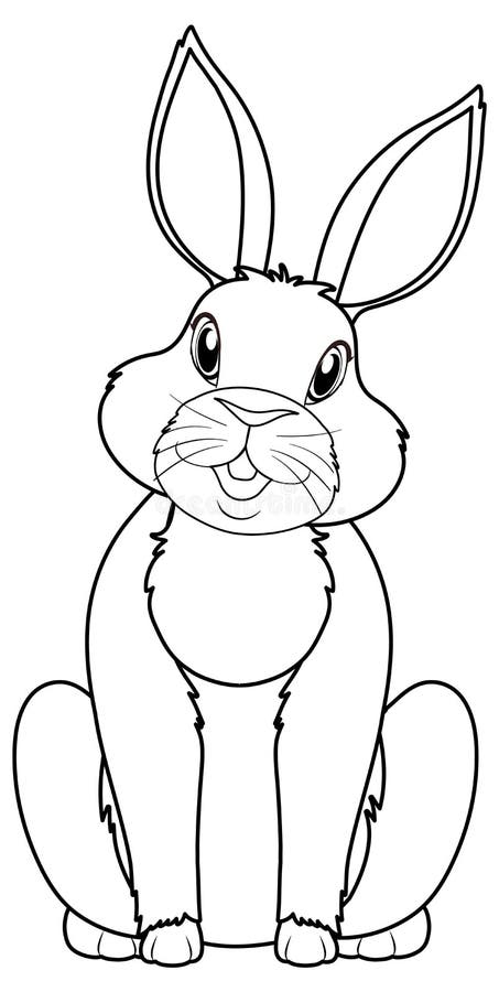 Rabbit Doodle Outline for Colouring Stock Vector - Illustration of ...
