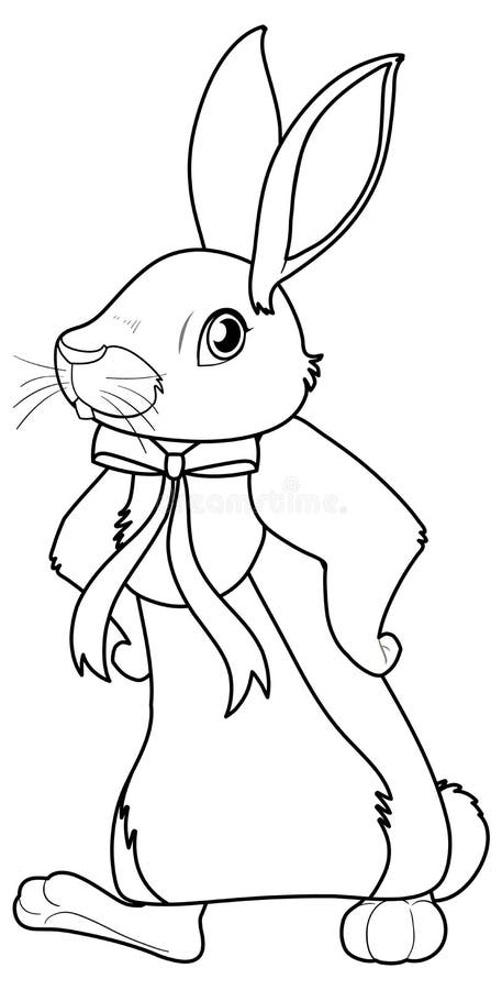 Rabbit Doodle Outline for Colouring Stock Vector - Illustration of clip ...