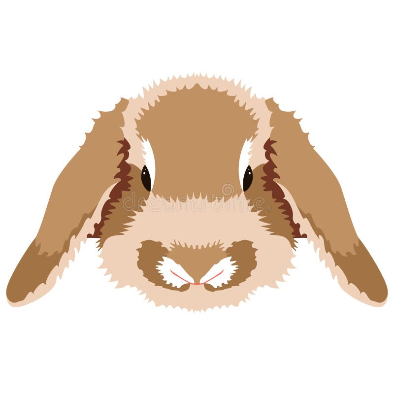Rabbit Symmetrical in Spots, Animal Head, Vector Isolated. Stock Vector ...