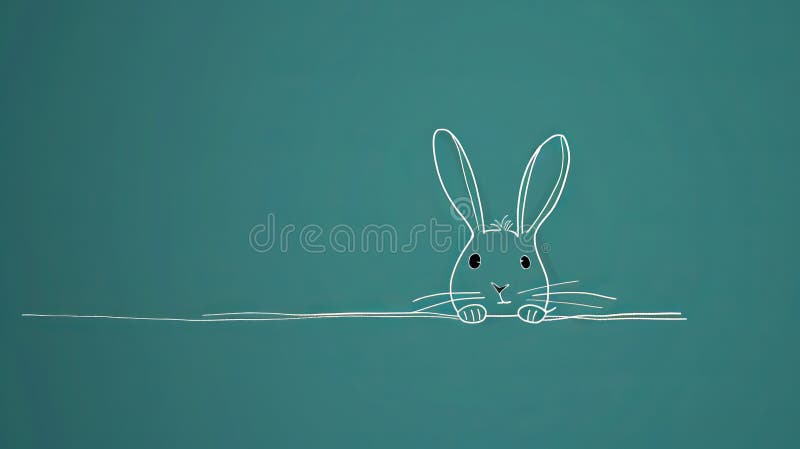 Rabbit Drawing on a Chalkboard with Space for Your Text. Stock ...