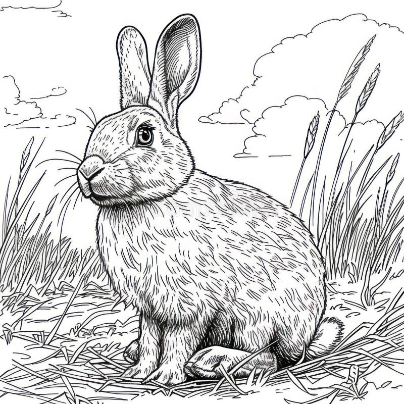 Rabbit Hopping Line Drawing Stock Illustrations – 128 Rabbit Hopping ...