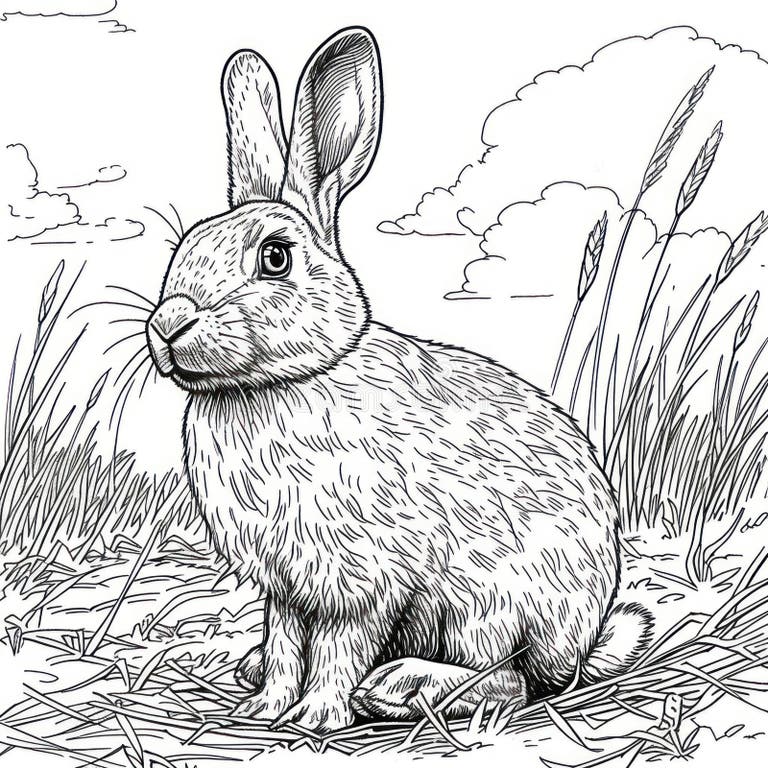 Rabbit Hopping Line Drawing Stock Illustrations – 128 Rabbit Hopping ...