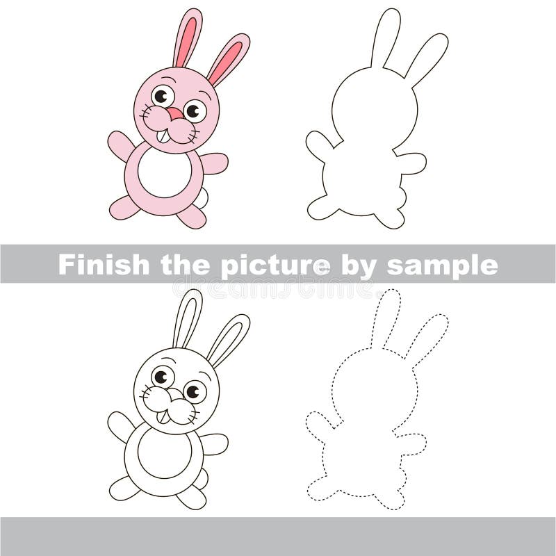 Rabbit. Drawing worksheet. stock vector. Illustration of animal - 69817793