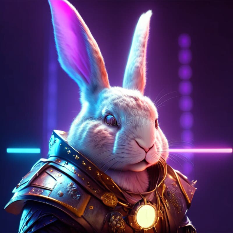 Rabbit in Medieval Costume Standing Near Bookshelf. Vector Illustration ...