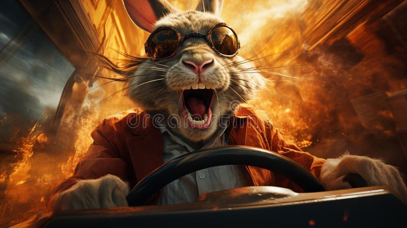 Bright Red Racing Car Races through Stadium for Formula One Racing ...