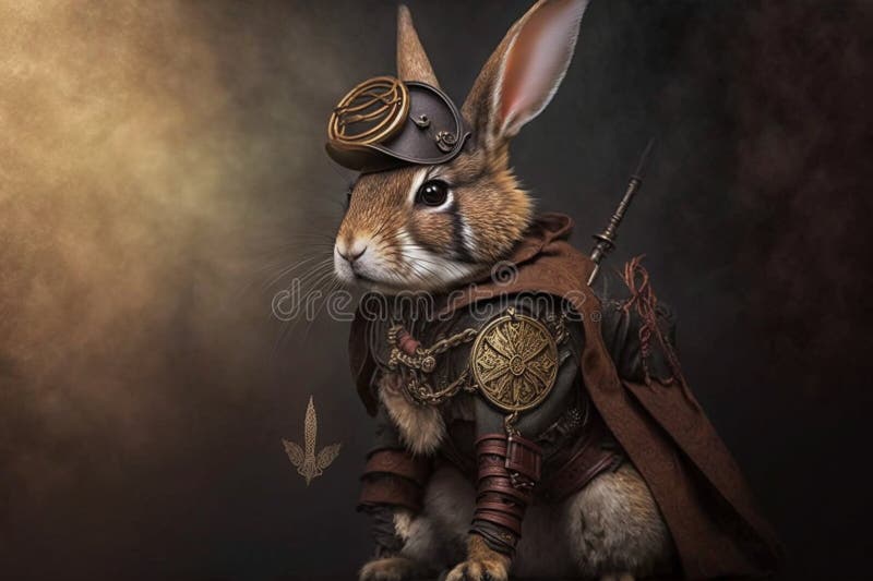 A Rabbit Dressed in Steampunk. Generated by AI Stock Illustration ...