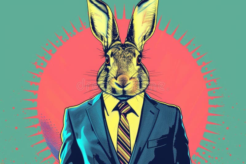 A Rabbit Dressed in a Suit and Tie. Suitable for Business Concepts ...