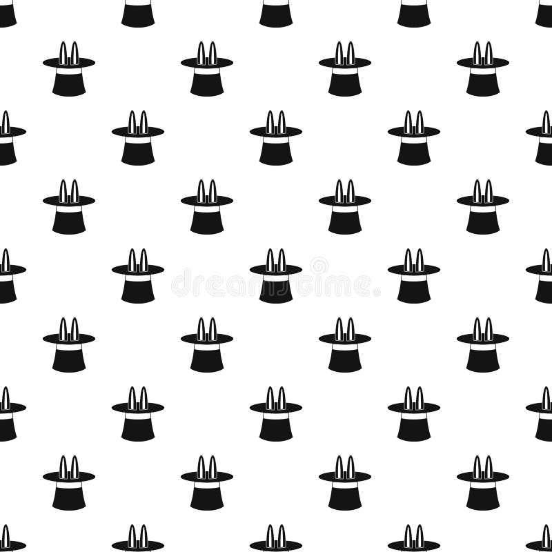 Rabbit Ears Appearing from Magic Hat Pattern Stock Vector ...