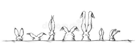 Rabbit Ears in Different Shapes and Sizes Stock Illustration ...