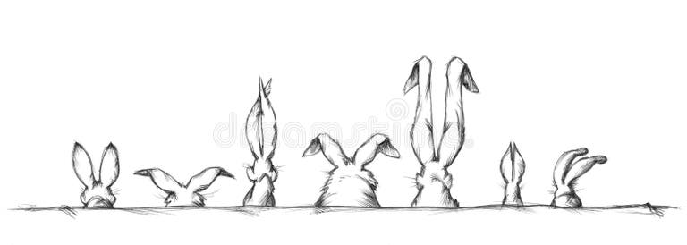 Rabbit Ears in Different Shapes and Sizes Stock Illustration ...
