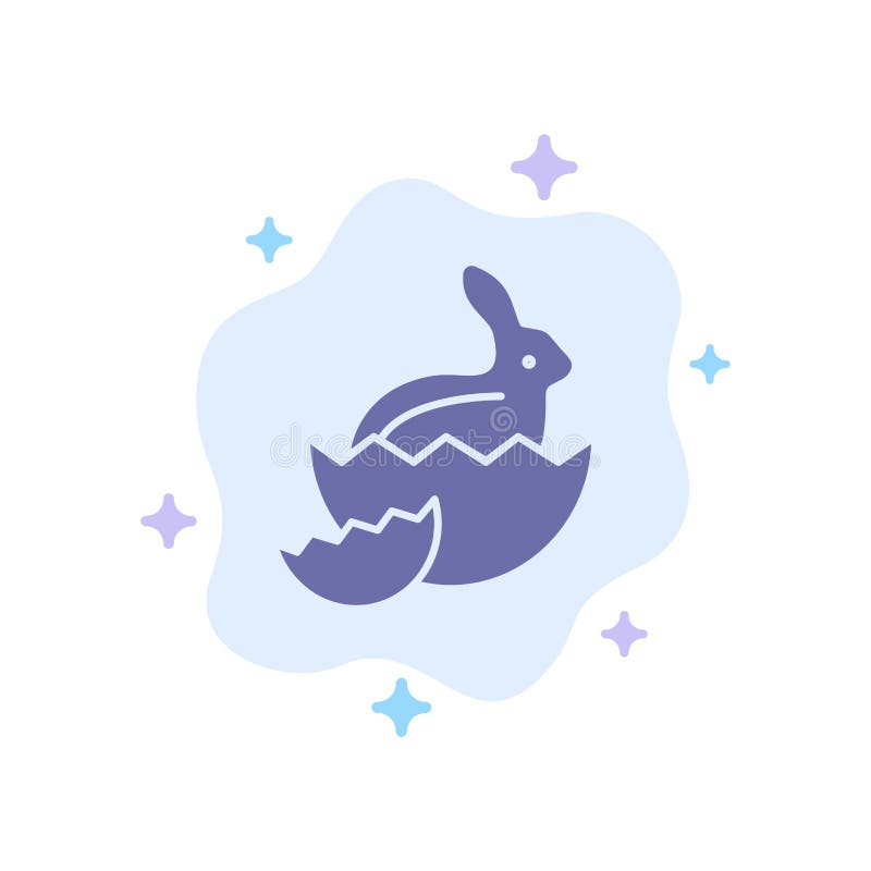 Rabbit, Easter, Baby, Nature Blue Icon on Abstract Cloud Background ...