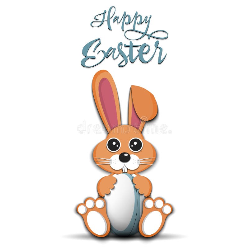 Rabbit with Easter Egg Decorated in the Form of a Rugby Ball Stock ...