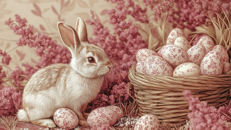 Rabbit Easter Eggs Background Stock Image - Image of season, nature ...