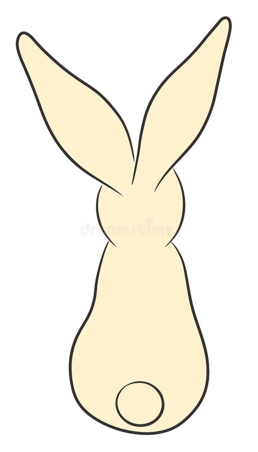 Rabbit Easter Isolated on White Back Side Stock Vector - Illustration ...