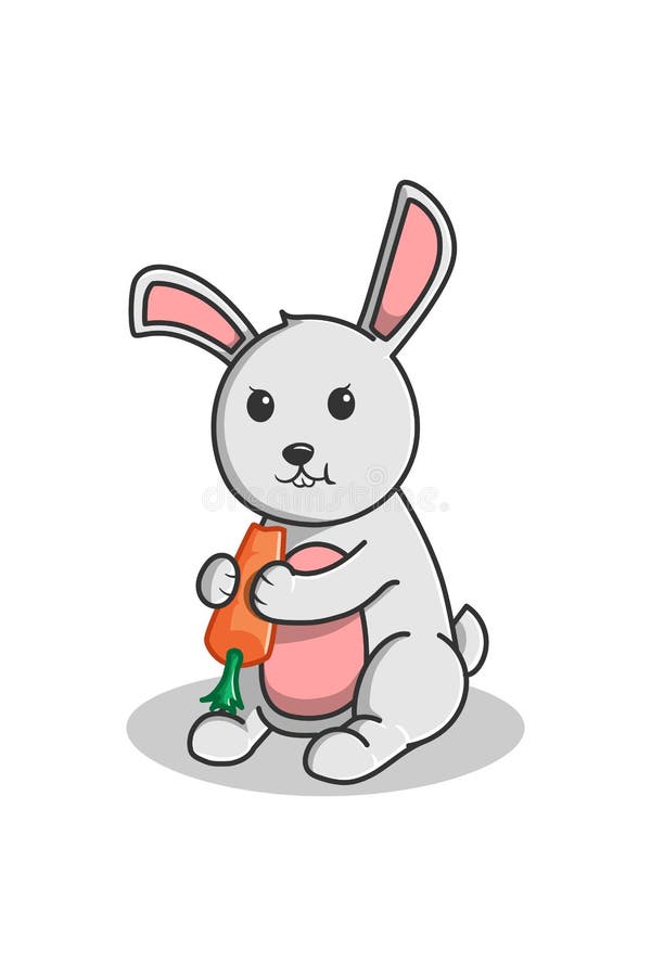 Cartoon Rabbit Eating Carrot Stock Illustrations – 454 Cartoon Rabbit ...