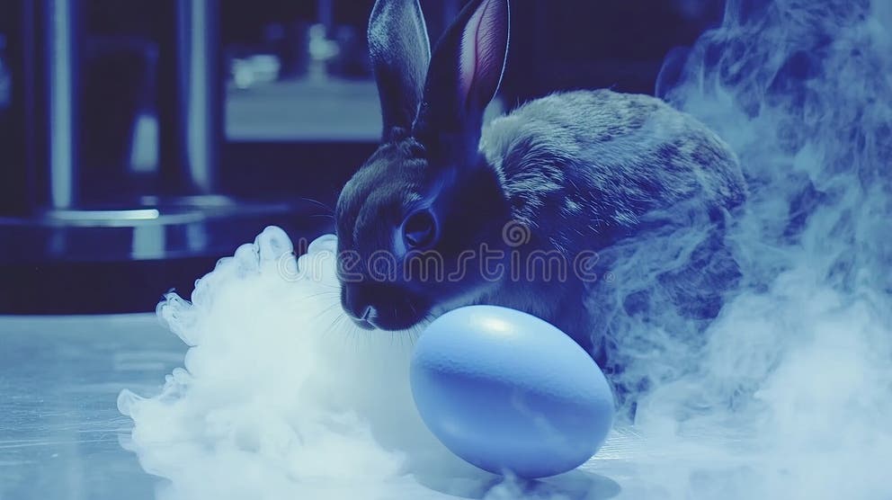 Rabbit, Egg, Dry Ice, Lab, Easter, Science, Experiment, Smoke, Blue ...