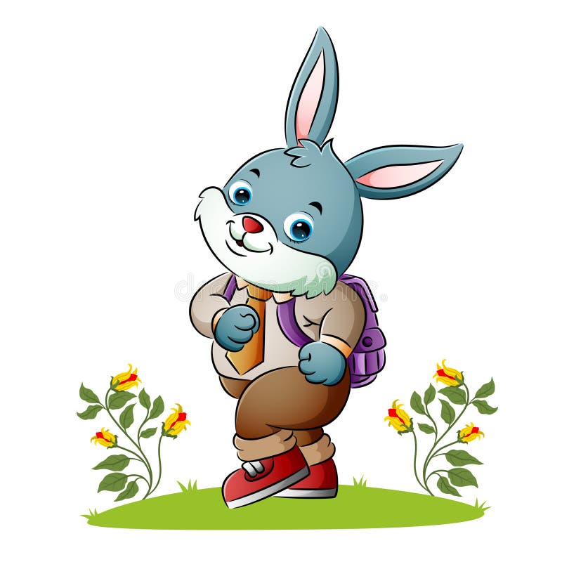 The Rabbit is Employee Going To Work Stock Vector - Illustration of ...