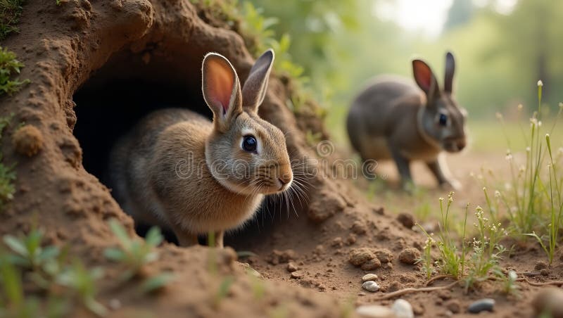 Rabbit Escaping Predator Symbolic of Freedom Survival Stock ...