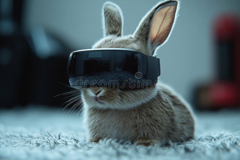 Man in VR Headset Exploring Futuristic Space Stock Photo - Image of ...