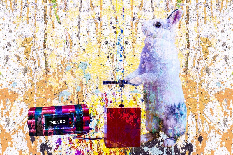 Rabbit with Explosive Pop Artcolor Art Stock Illustration ...