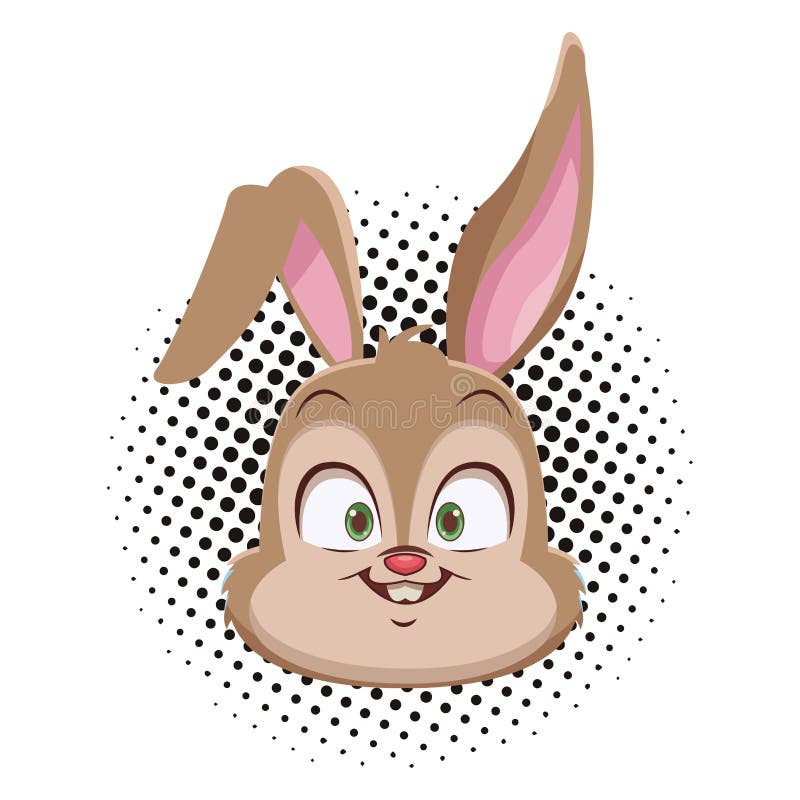 Rabbit face cartoon stock vector. Illustration of decoration - 145306430