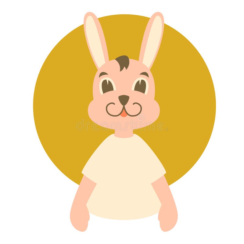 Rabbit Face Cartoon Vector Illustration Flat Style Front Stock Vector ...