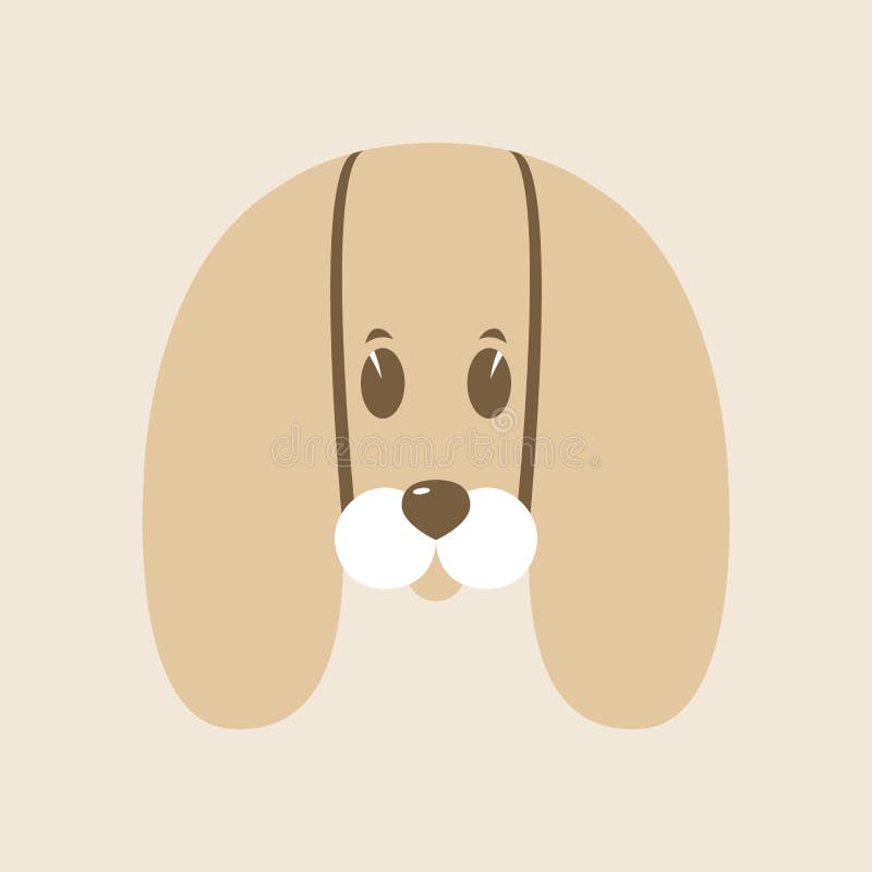 Rabbit Face Cartoon Vector Illustration Flat Style Front Stock Vector ...