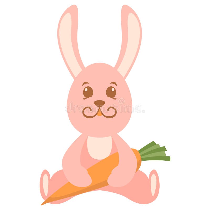 Rabbit Face Cartoon Vector Illustration Flat Style Front Stock Vector ...