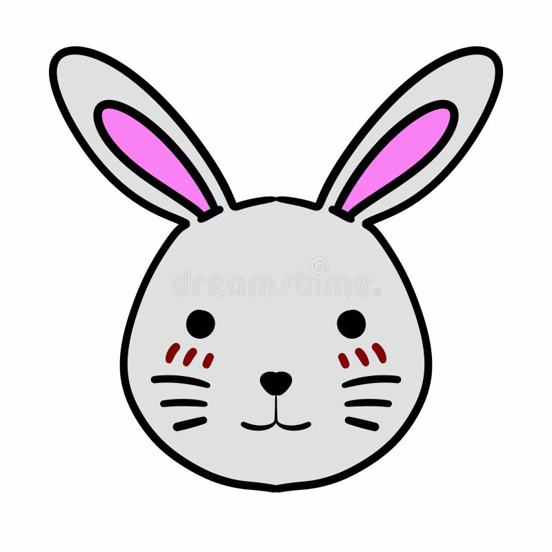 Rabbit Face Cartoon Icon. Animal Head Design and Nature Theme Stock ...