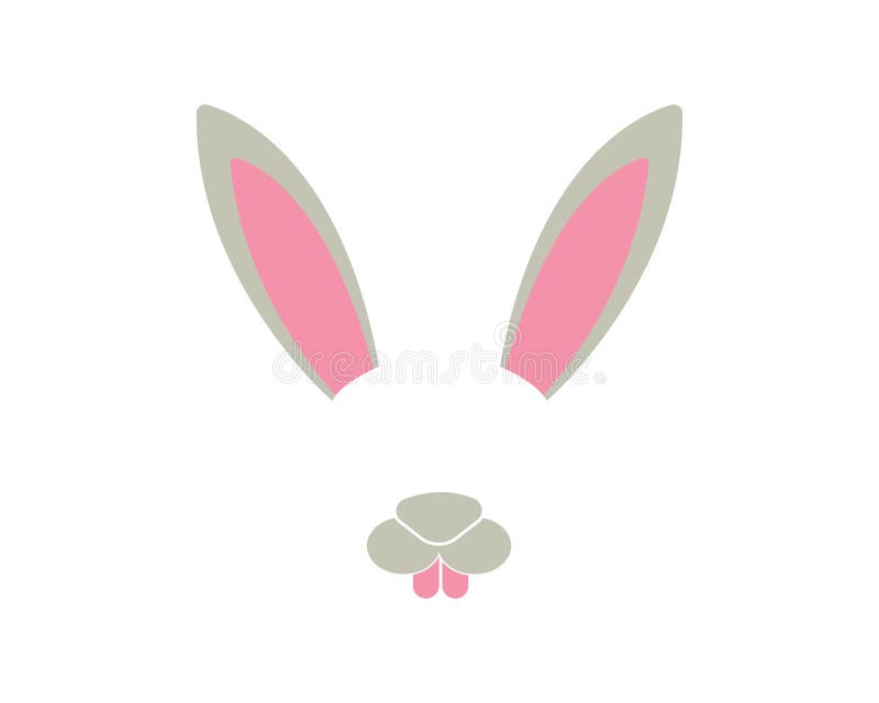 Rabbit Face Elements. Vector Illustration. Animal Character Ears And ...