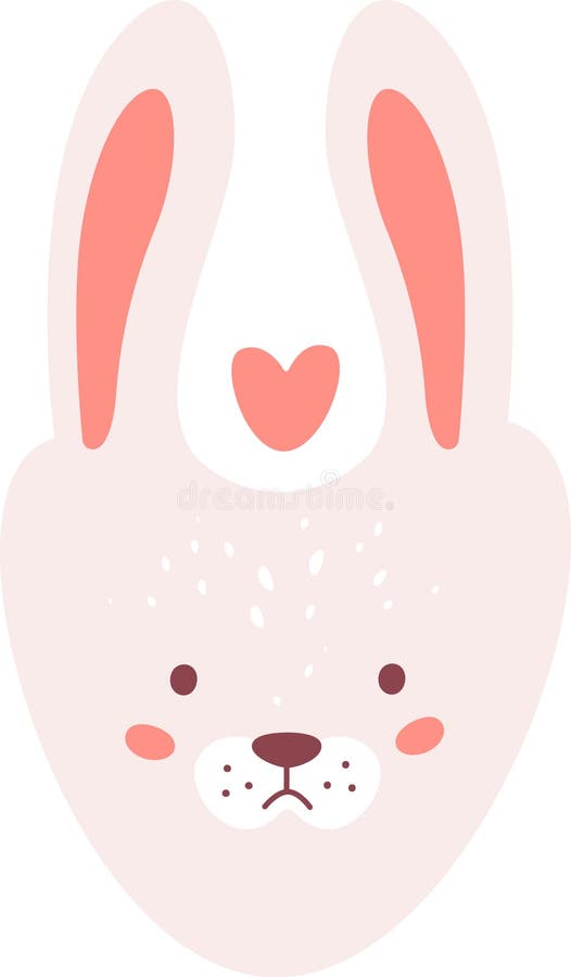 Rabbit Face with Heart stock vector. Illustration of easter - 302330222