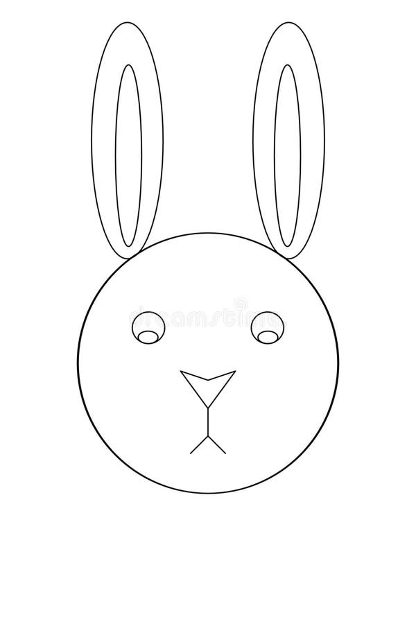 Rabbit Face Outline Digital Painting Stock Illustration - Illustration ...