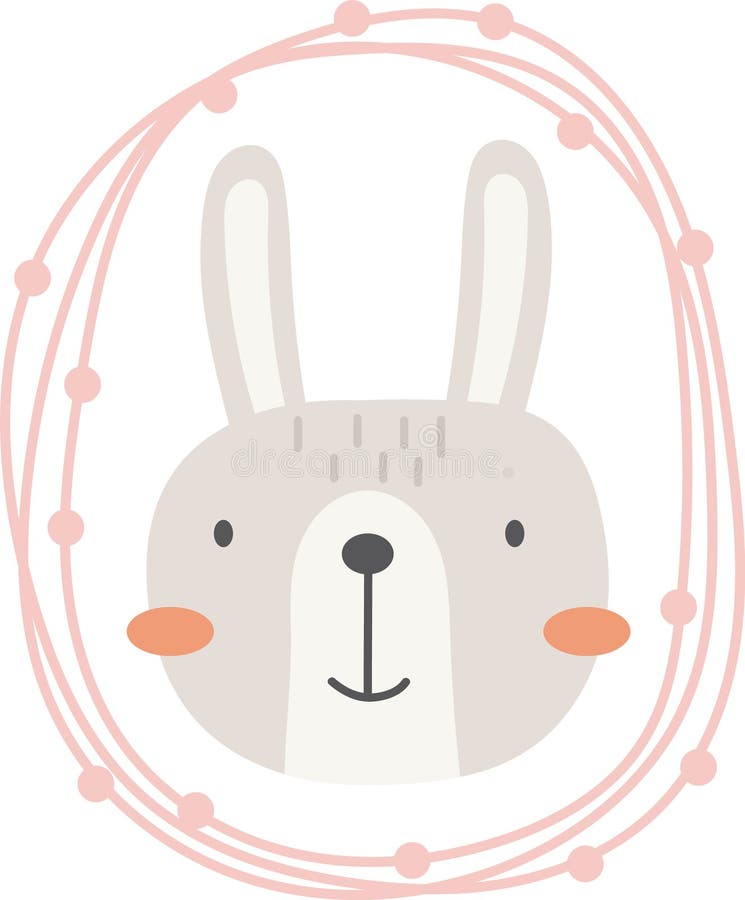 Rabbit Face Doodle stock vector. Illustration of decoration - 321991946