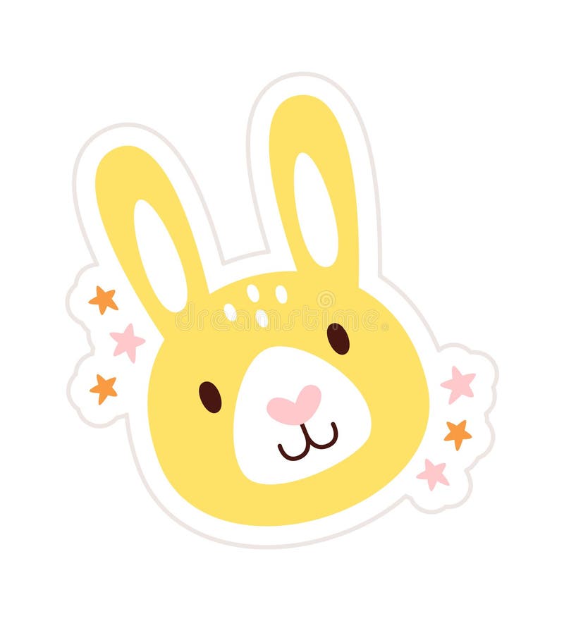 Rabbit Face Sticker stock vector. Illustration of sticker - 281748749