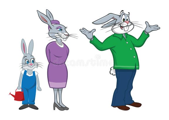 Cartoon Rabbit Family Stock Illustrations – 9,537 Cartoon Rabbit Family ...