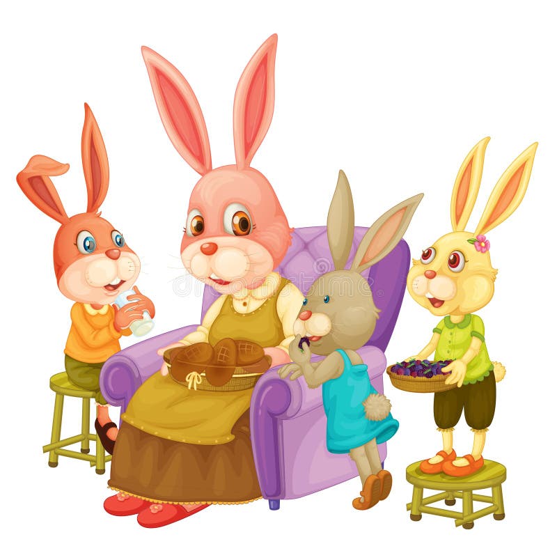 Rabbit and Fox at table stock illustration. Illustration of clipart ...