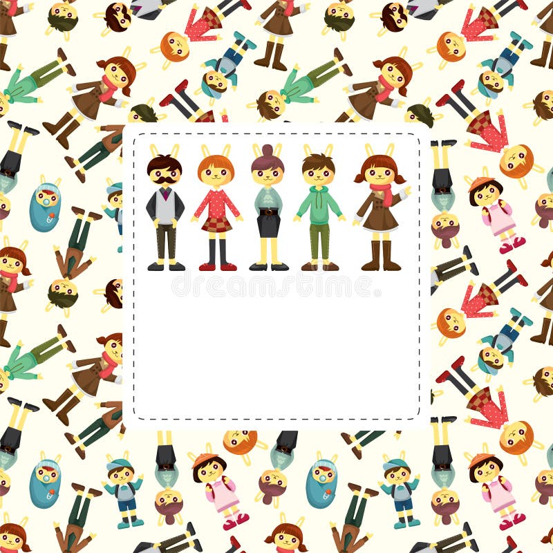 Rabbit family stickers stock vector. Illustration of mother - 26558483