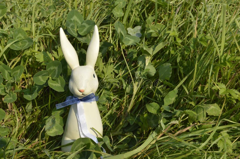 Rabbit figurine stock photo. Image of celebration, white - 77448660