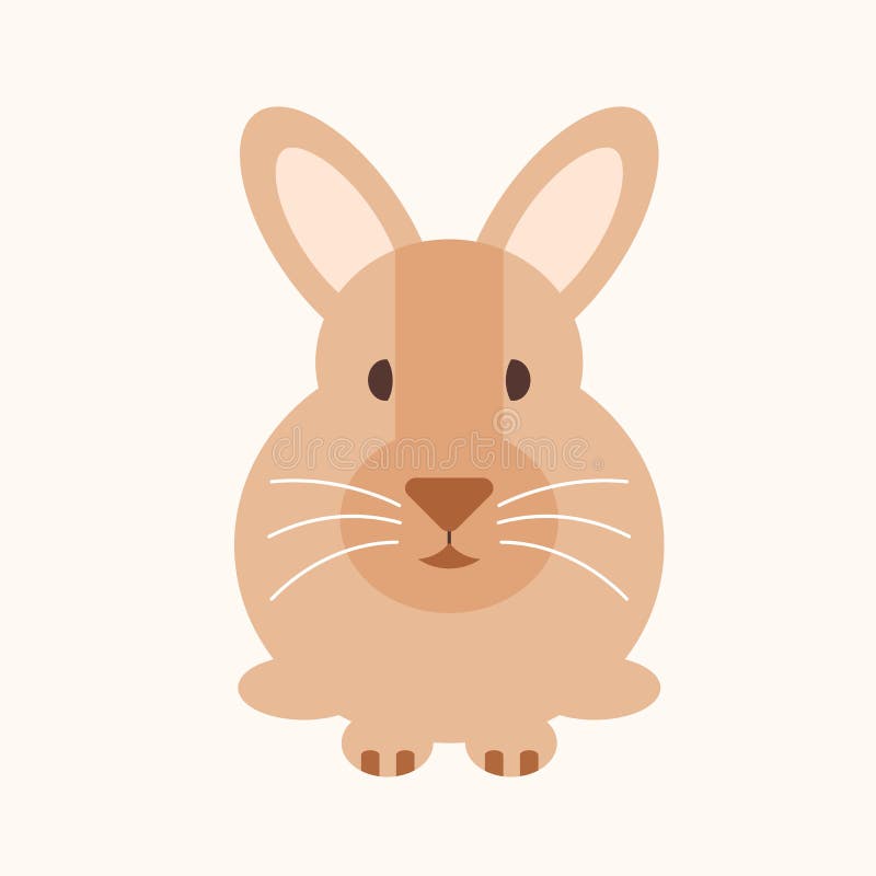 Rabbit Flat Icon. Sitting Forest Animal, Simple Silhouette Stock Vector ...