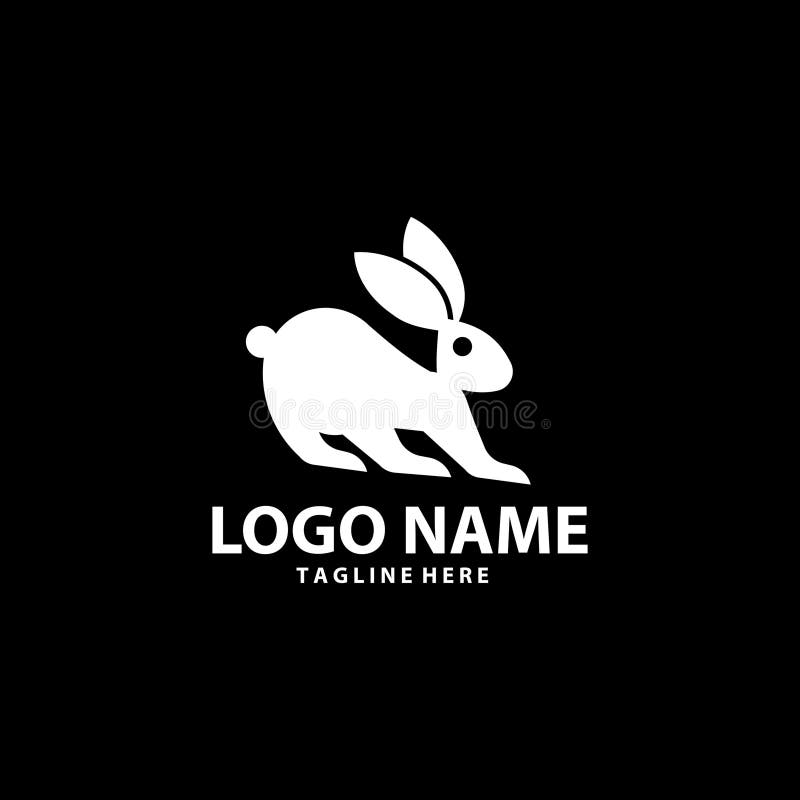 Rabbit Flat Template Logo Design Stock Vector - Illustration of ...