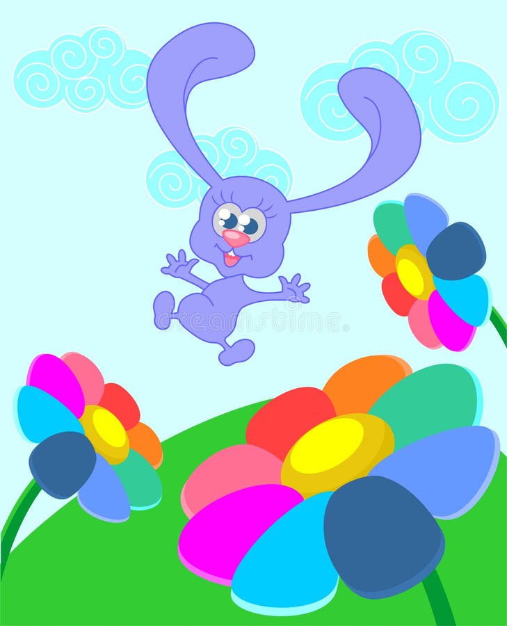 Rabbit And Flowers Picture. Image: 21364707