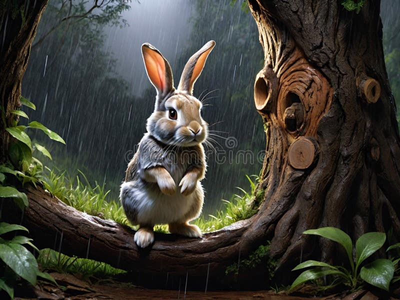Rabbit in the Forest. High Quality Illustration Stock Illustration ...