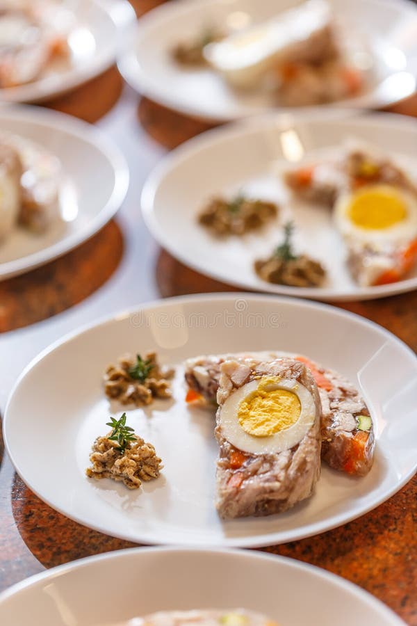 Rabbit galantine aspic stock image. Image of appetizer - 136860839