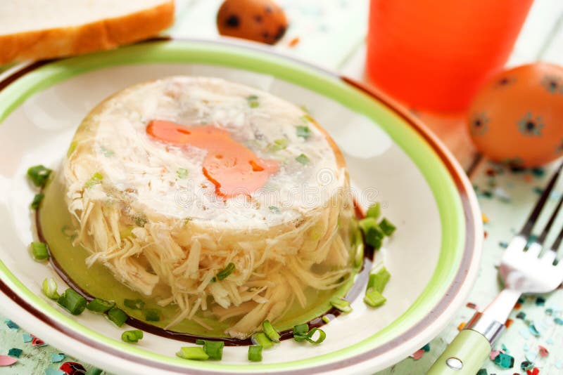 Rabbit Galantine Aspic with Vegetables for Easter Stock Image - Image ...